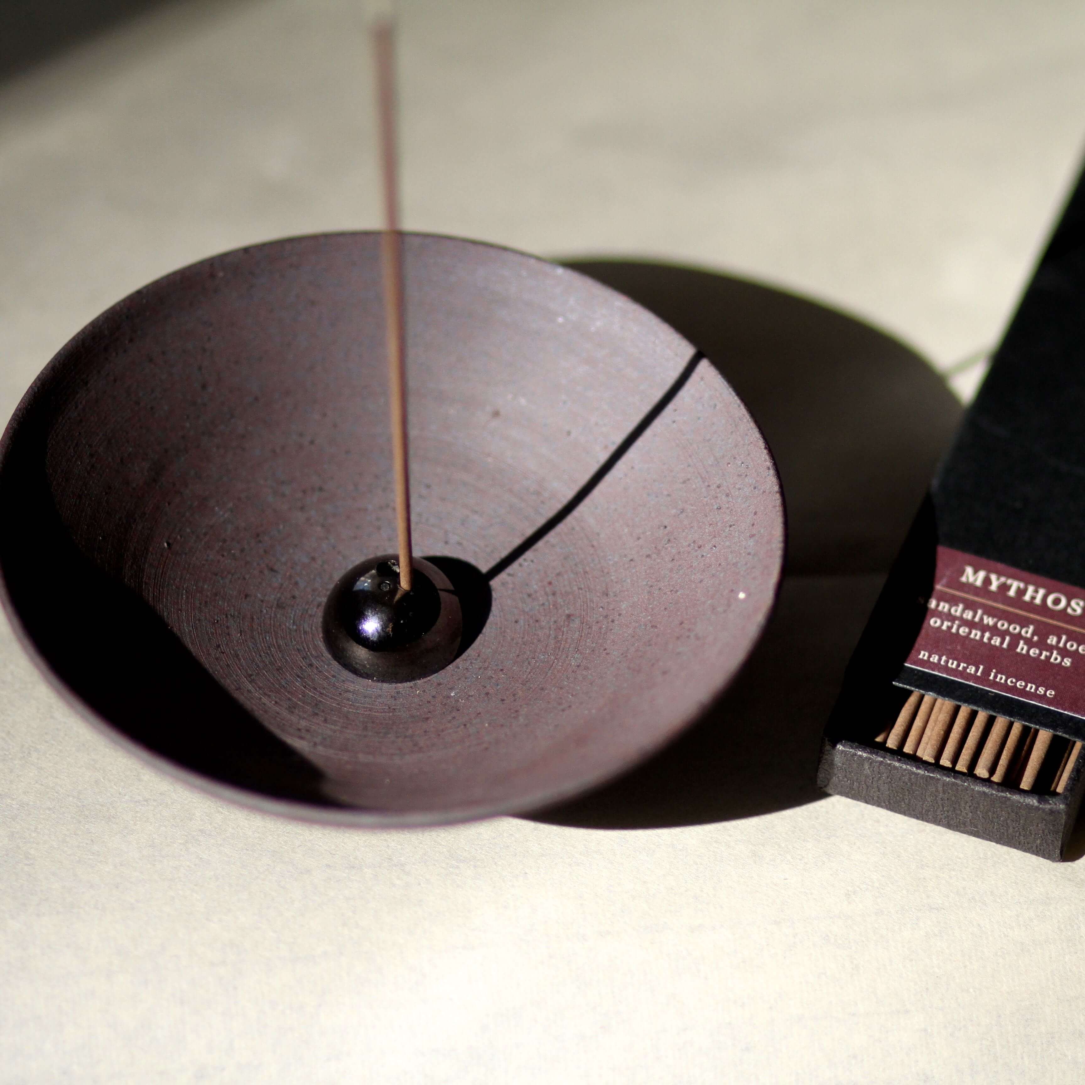 Beautiful Purple Terracotta Incense Bowl Holder. Zen. Artisan Made – Ume